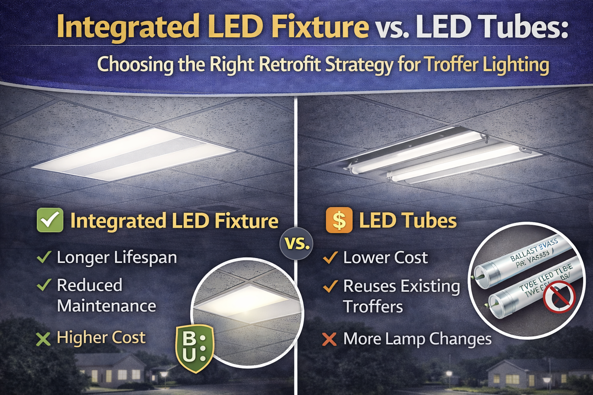 Integrated LED Fixtures vs. Tubes: Retrofit Strategy – Stars and ...